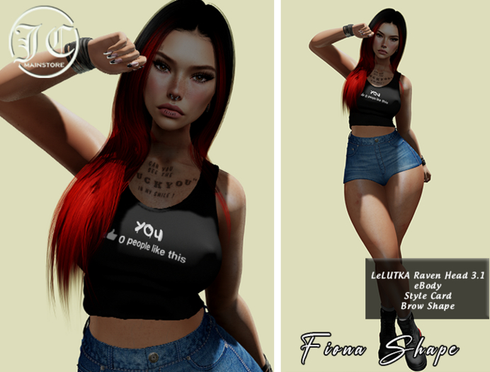 Second Life Marketplace - :.JC // Fiona Shape / LeLUTKA Raven Head 3.1 / eBody